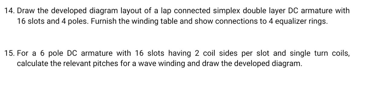 Draw the developed diagram layout of a lap | StudyX