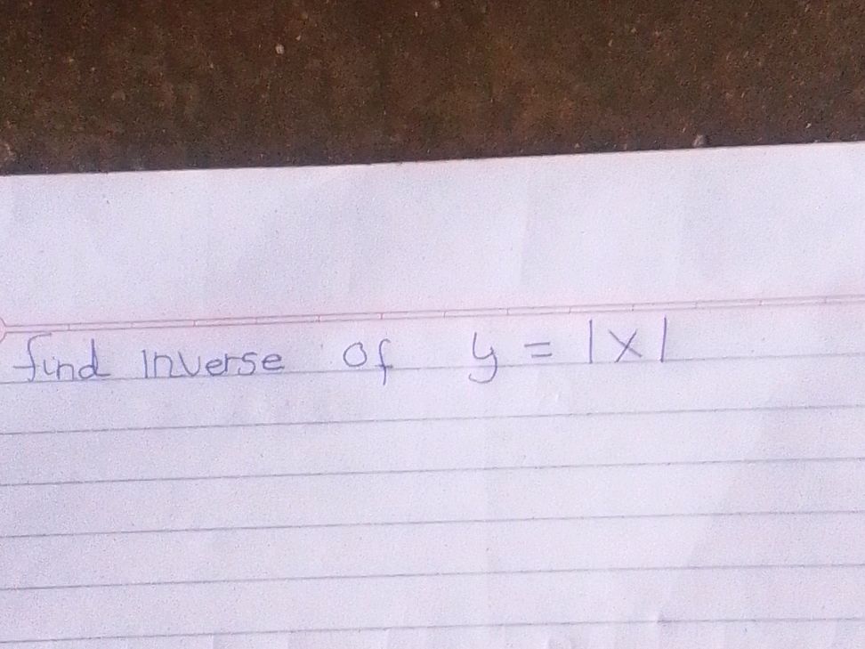 Finding the Inverse of y = |x| | StudyX