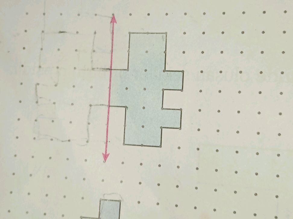 The image shows a shape on a grid with a | StudyX