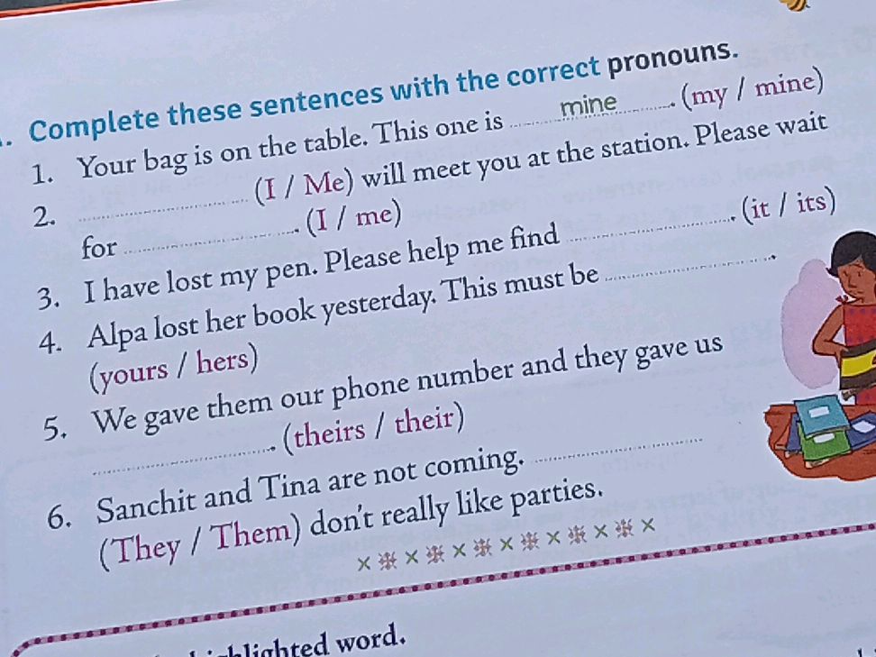Complete these sentences with the correct | StudyX
