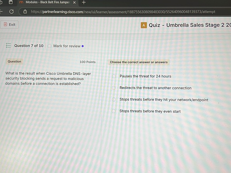 What is the result when Cisco Umbrella | StudyX