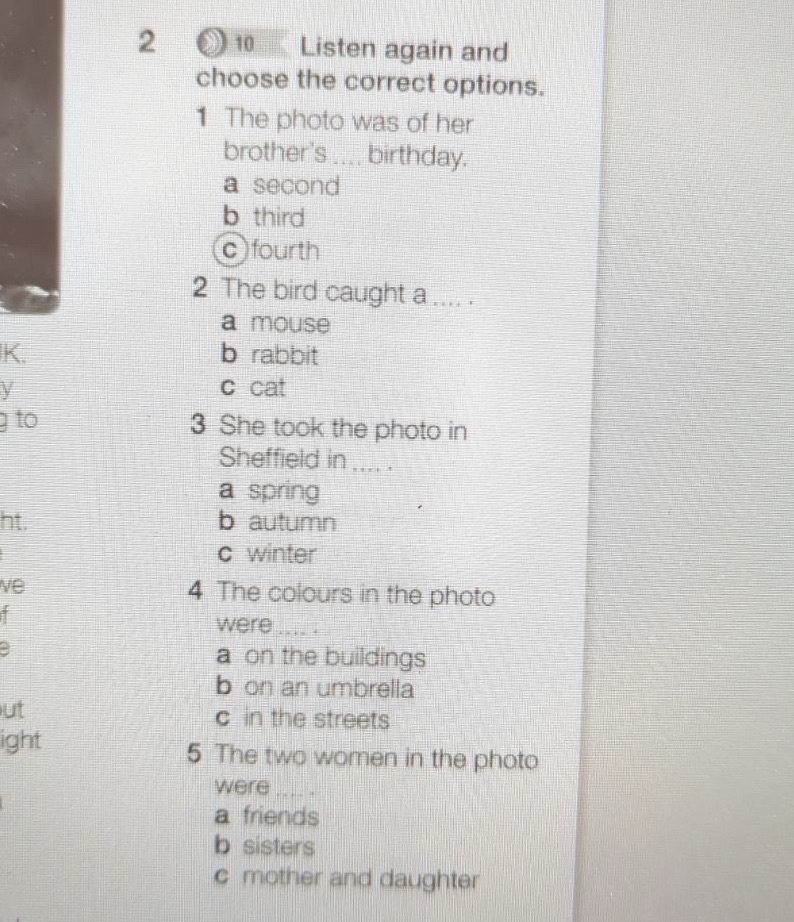 2 Listen again and choose the correct | StudyX