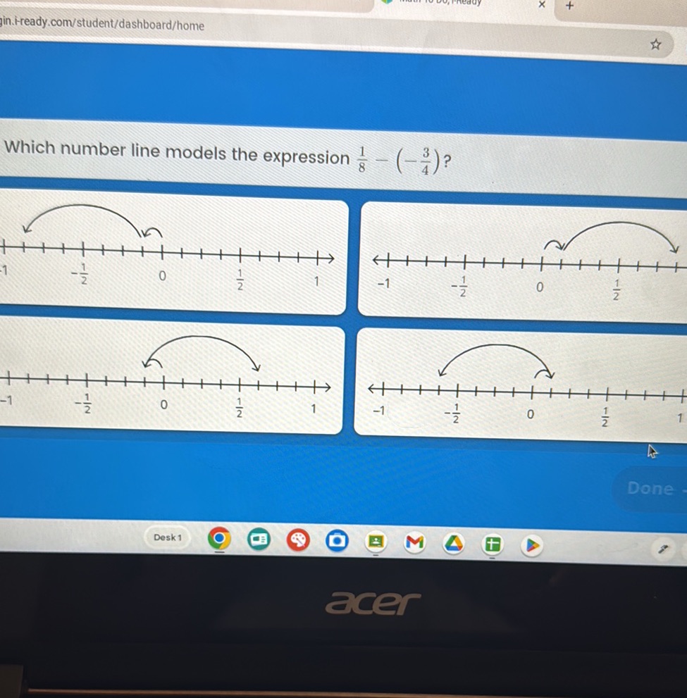 Which number line models the expression $ | StudyX