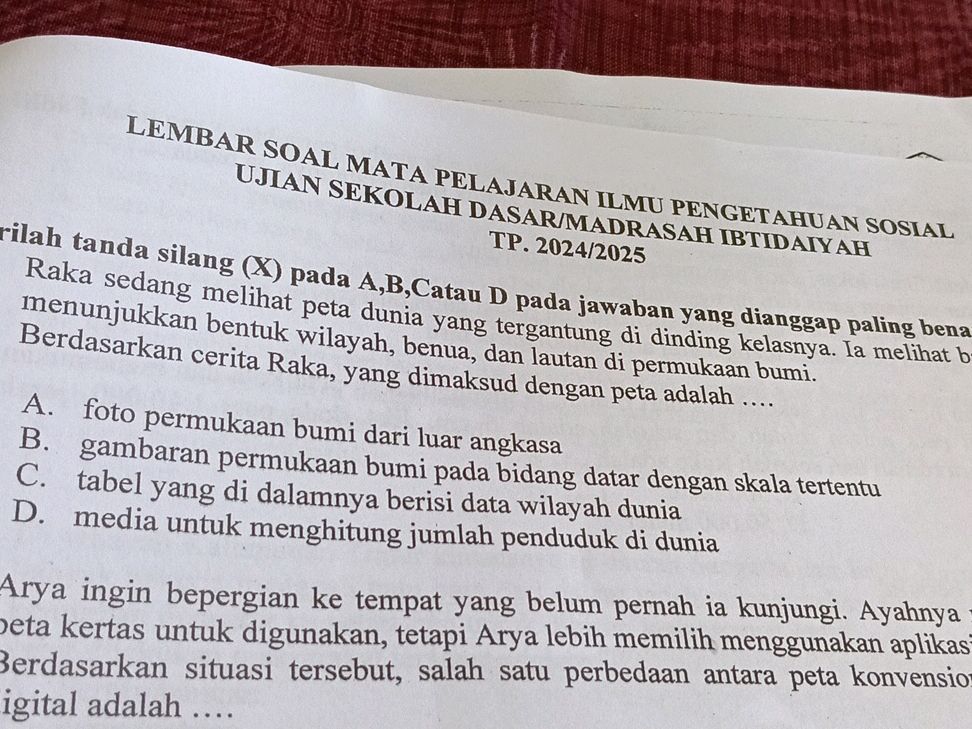 Pilihlah tanda silang (X) pada A, B, C atau | StudyX