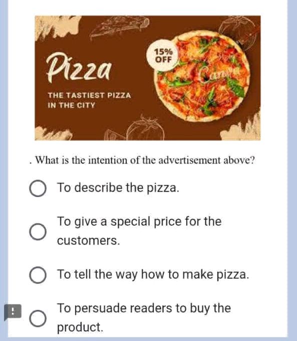 . What is the intention of the advertisement | StudyX