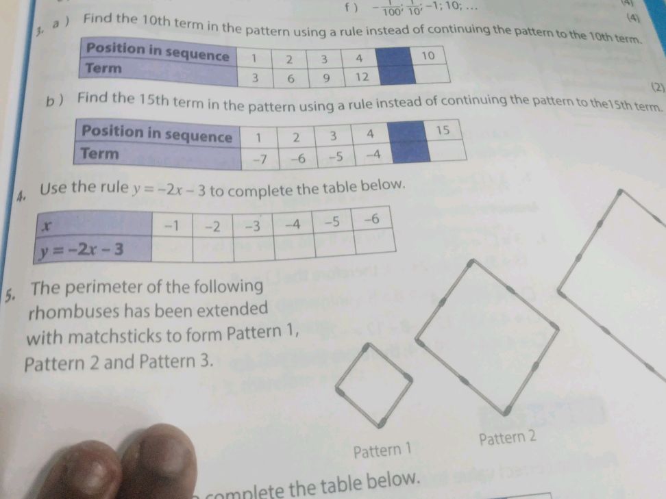 3. a) Find the 10th term in the pattern | StudyX
