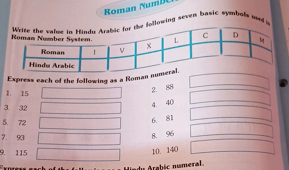 Write the value in Hindu Arabic for the | StudyX