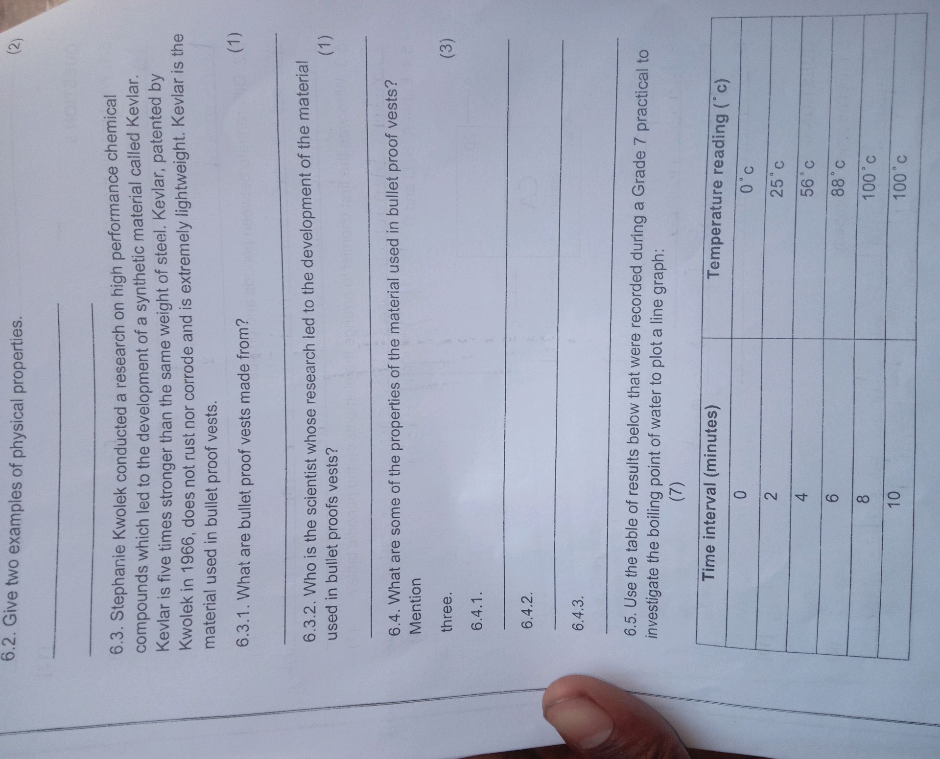 6.2. Give two examples of physical | StudyX