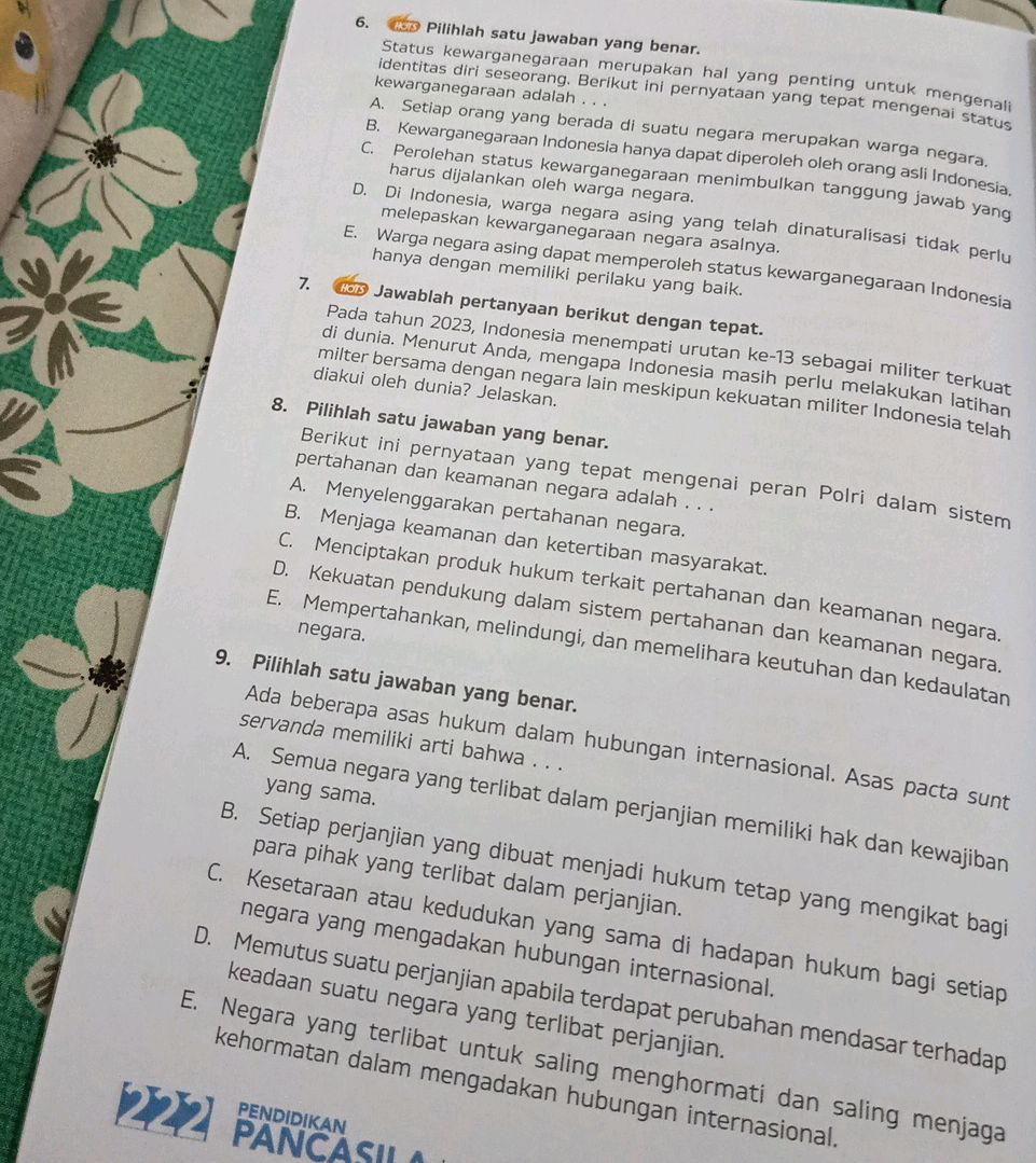 6. Pilihlah satu jawaban yang benar. Status | StudyX