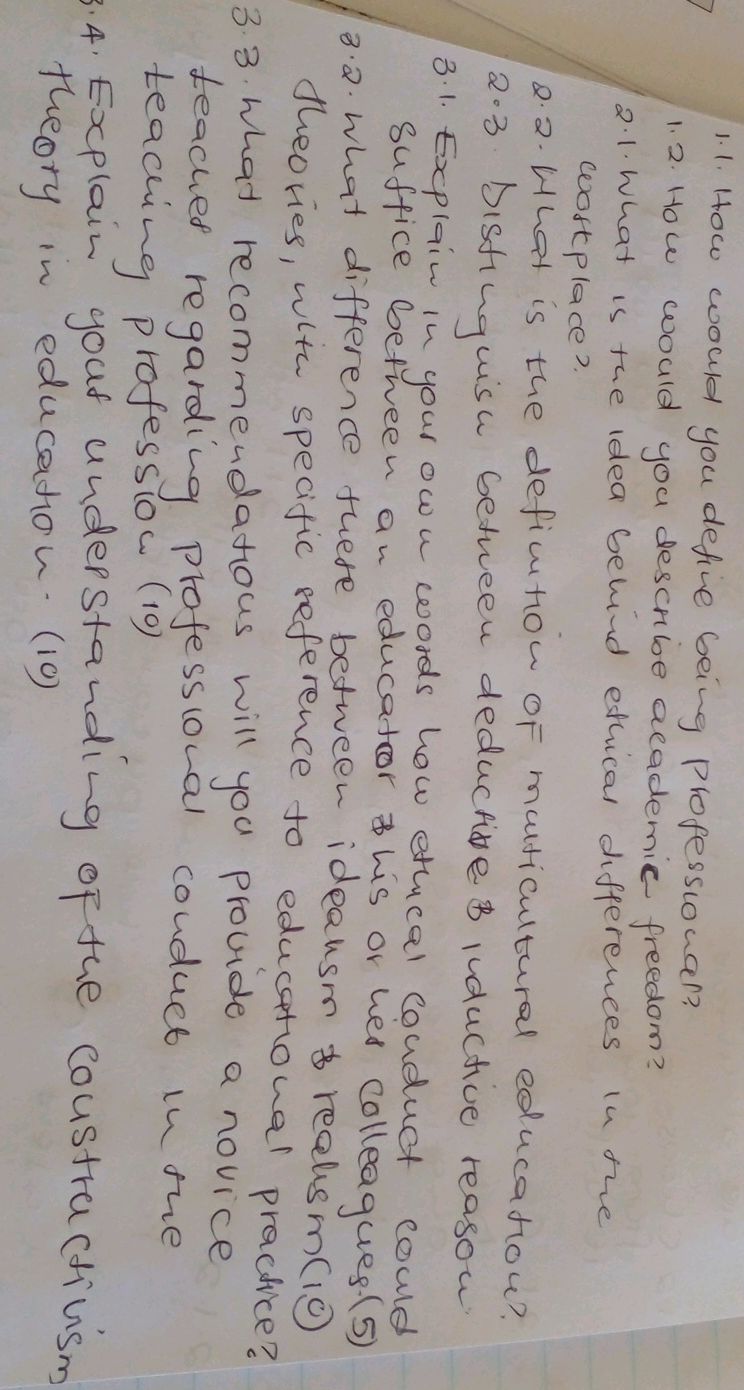 1.1. How would you define being | StudyX