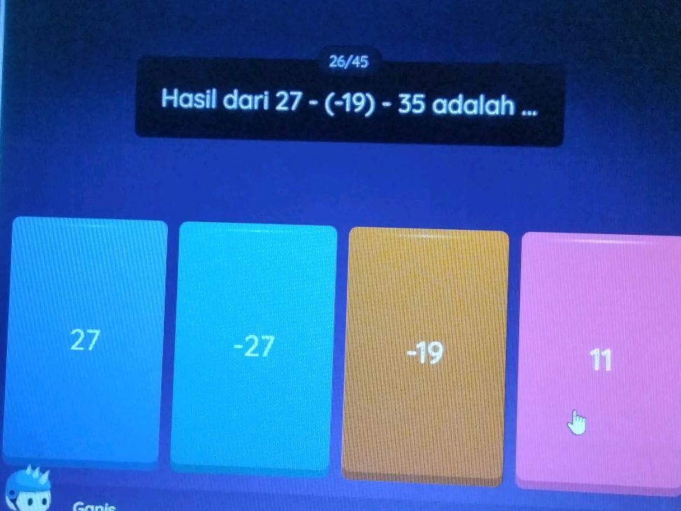 Hasil dari 27 - (-19) - 35 adalah ... 27 | StudyX