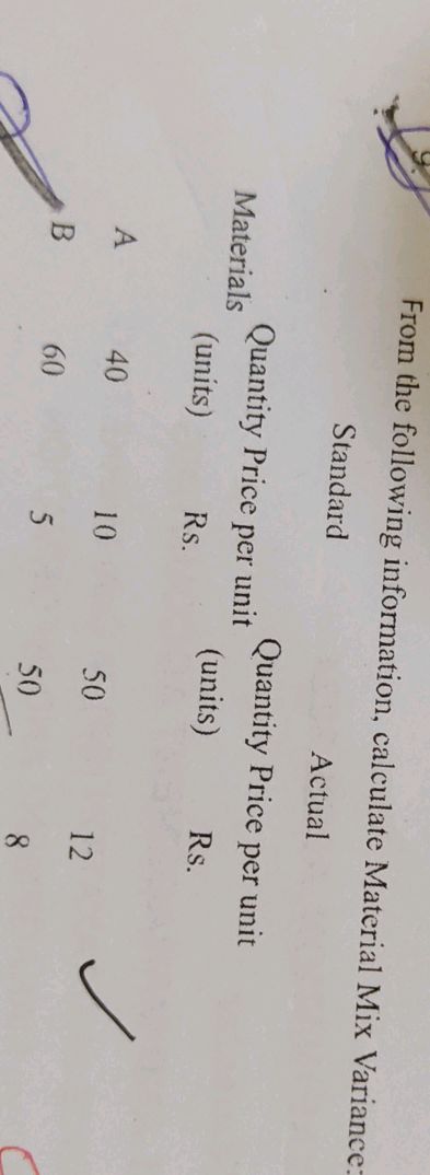 From the following information, calculate | StudyX