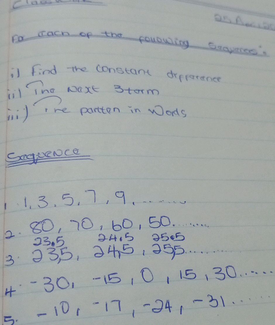 For each of the following sequences: i) | StudyX