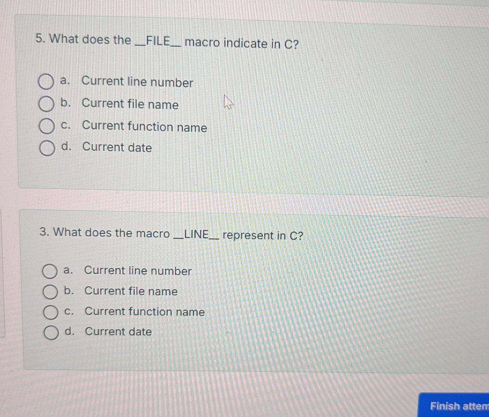 5. What does the __FILE__ macro indicate in | StudyX