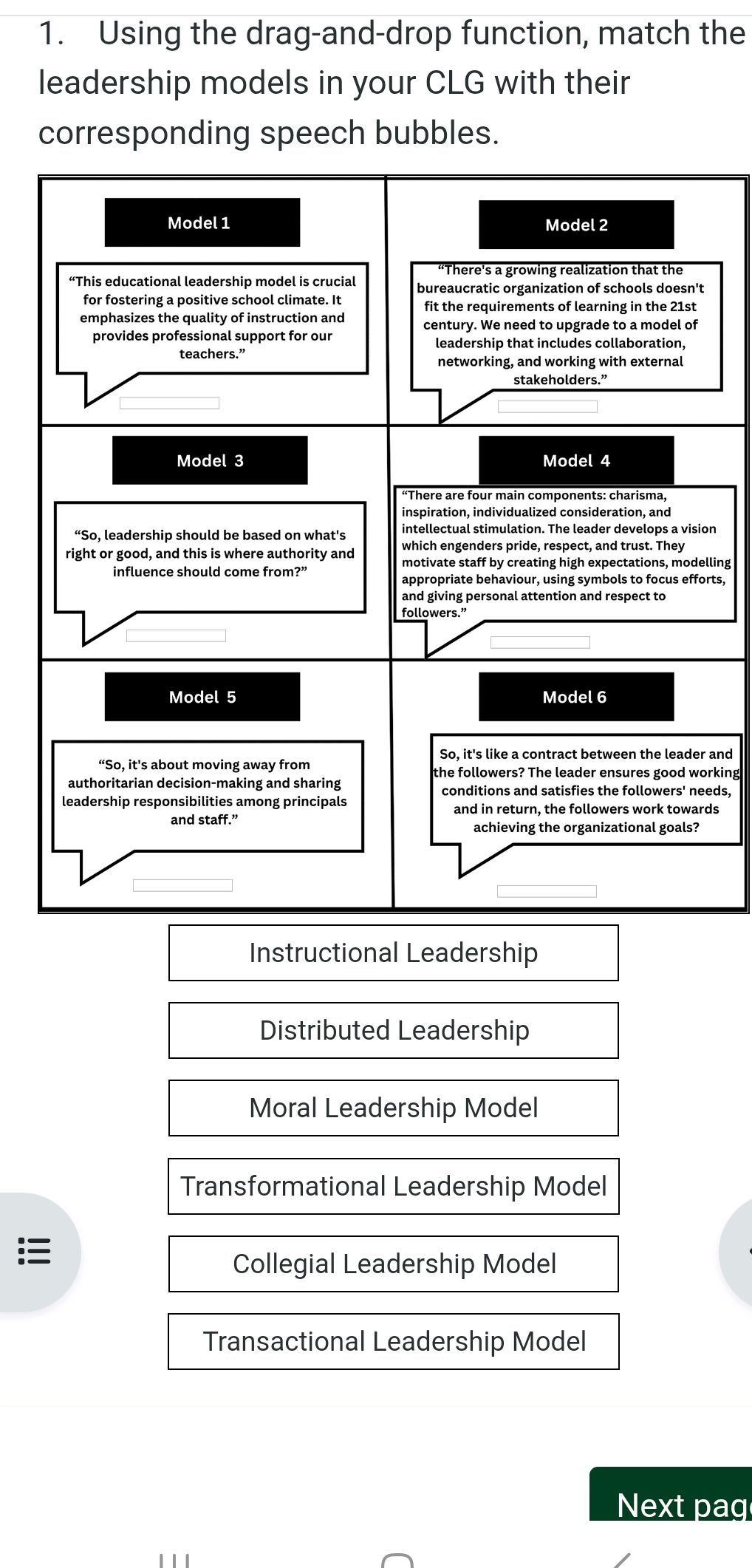 1. Using the drag-and-drop function, match | StudyX