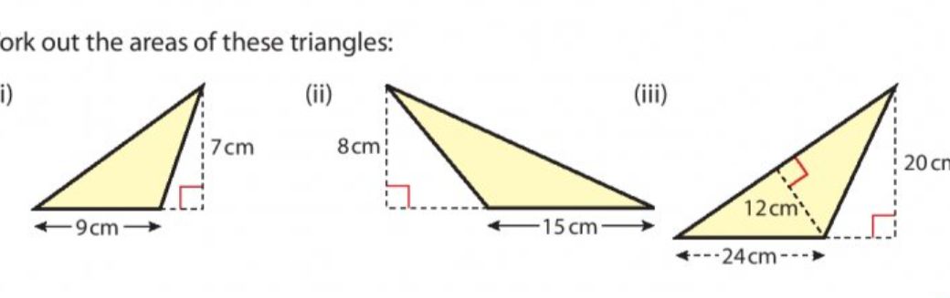 Work out the areas of these triangles: (i) | StudyX
