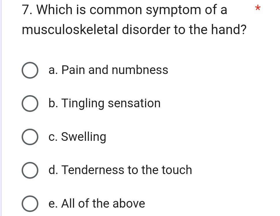 7. Which is common symptom of a | StudyX