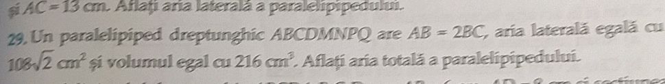 29. Un paralelipiped dreptunghic ABCDMNPQ | StudyX