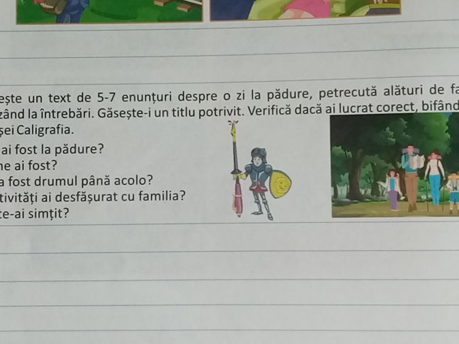 Scrie un text de 5-7 enunțuri despre o zi la | StudyX