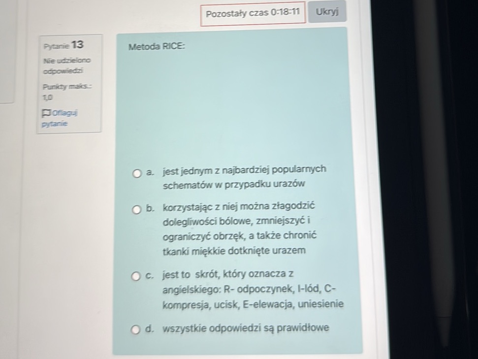 Metoda RICE: a. jest jednym z najbardziej | StudyX