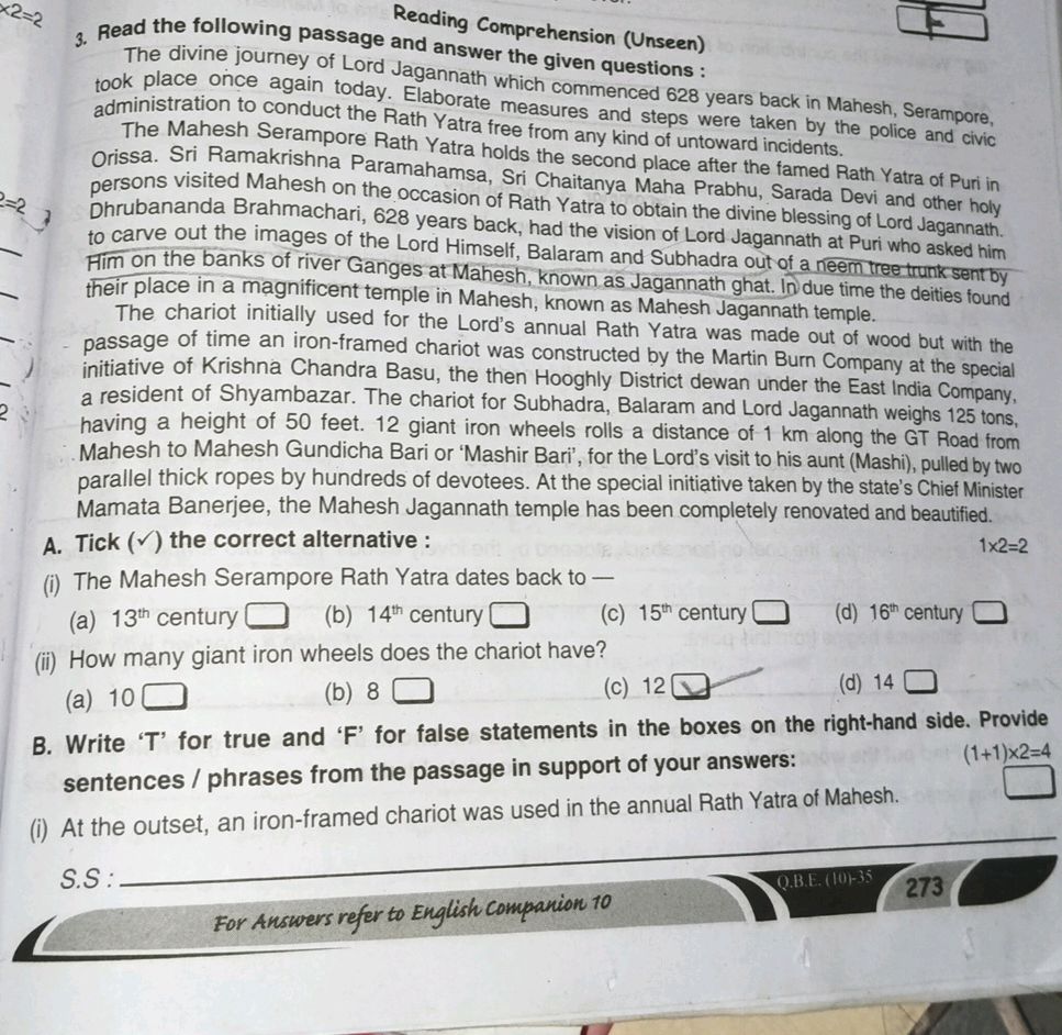 3. Read the following passage and answer the | StudyX