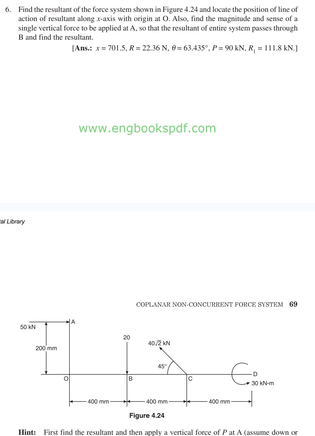 6. Find the resultant of the force system | StudyX