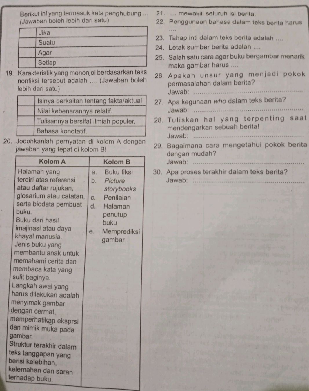 Berikut ini yang termasuk kata penghubung... | StudyX