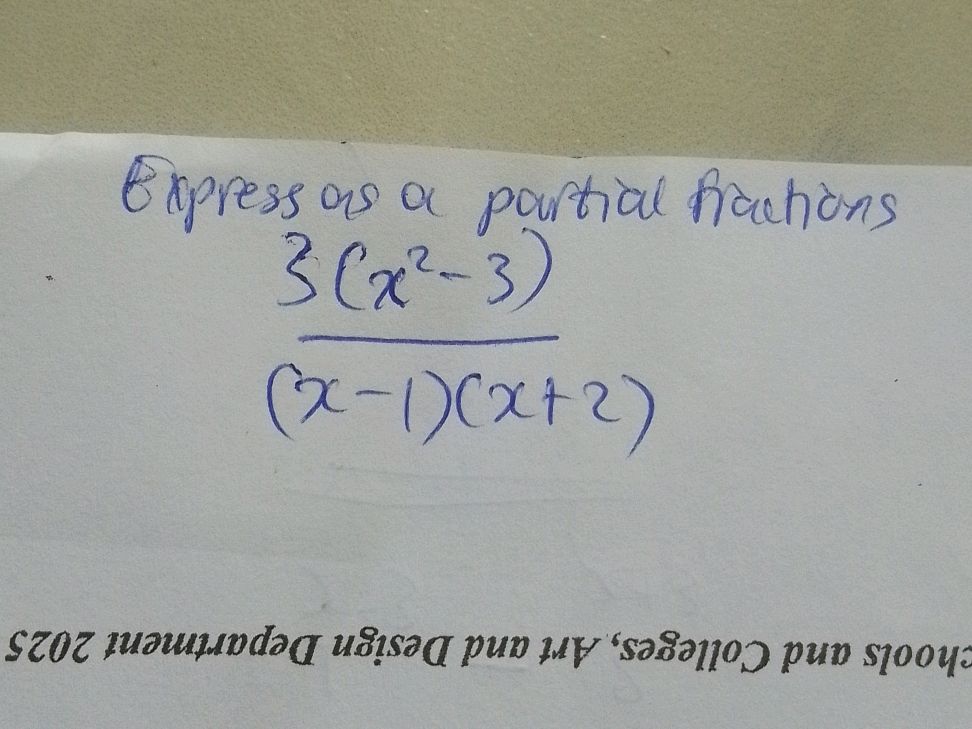 Express as a partial fractions $ | StudyX