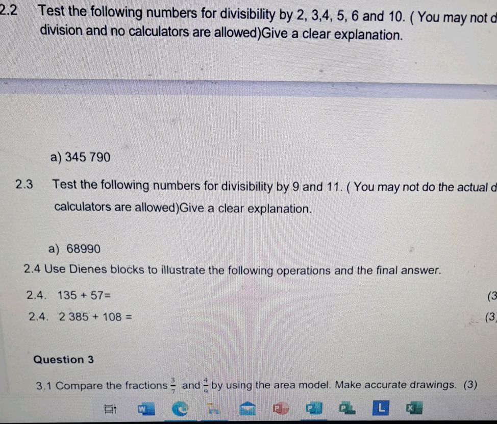 2.2 Test the following numbers for | StudyX