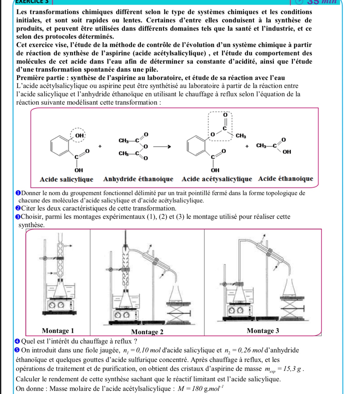 Les transformations chimiques diffèrent | StudyX