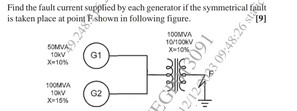 Find the fault current supplied by each | StudyX