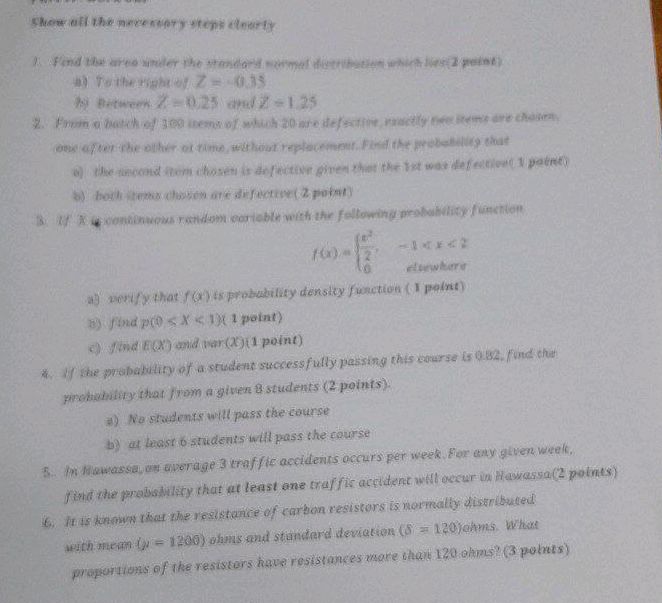 1. Find the area under the standard normal | StudyX
