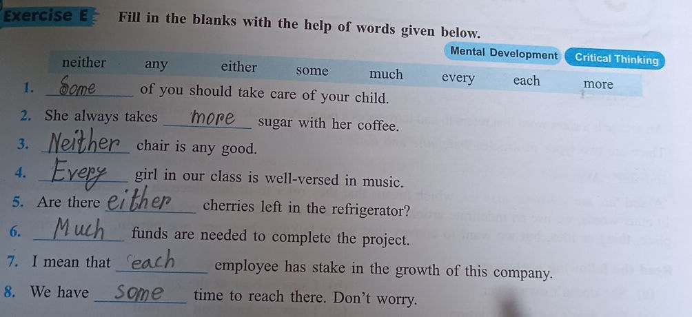 Fill in the blanks with the help of words | StudyX