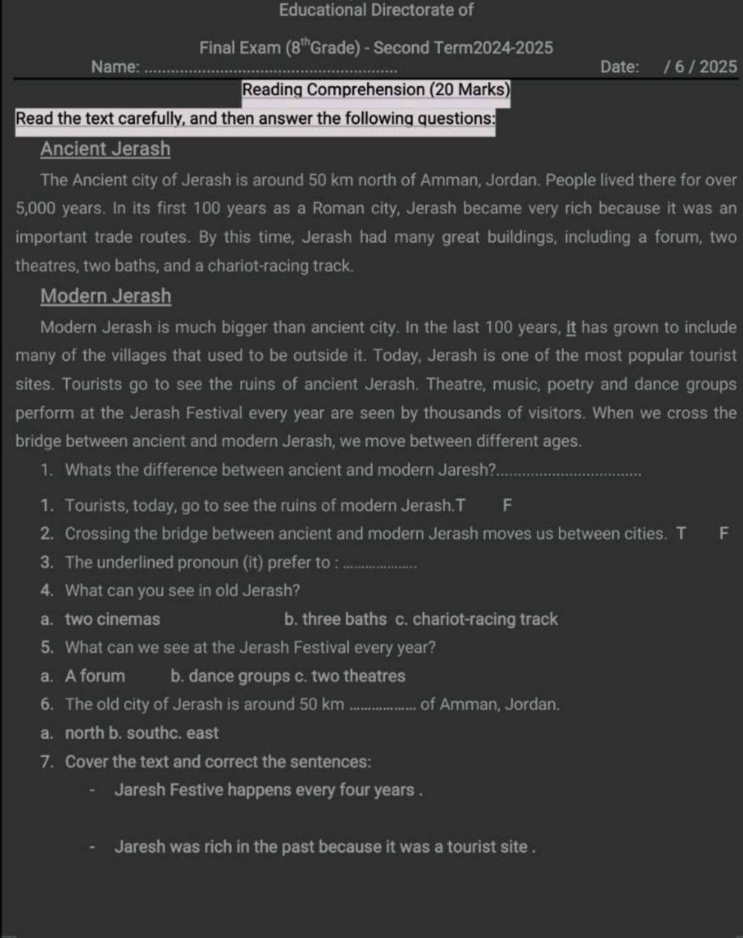 Read the text carefully, and then answer the | StudyX