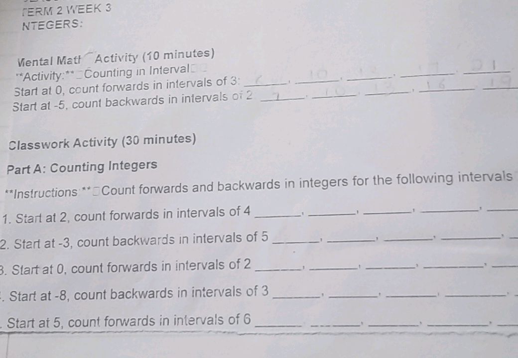 Mental Math Activity (10 minutes) | StudyX