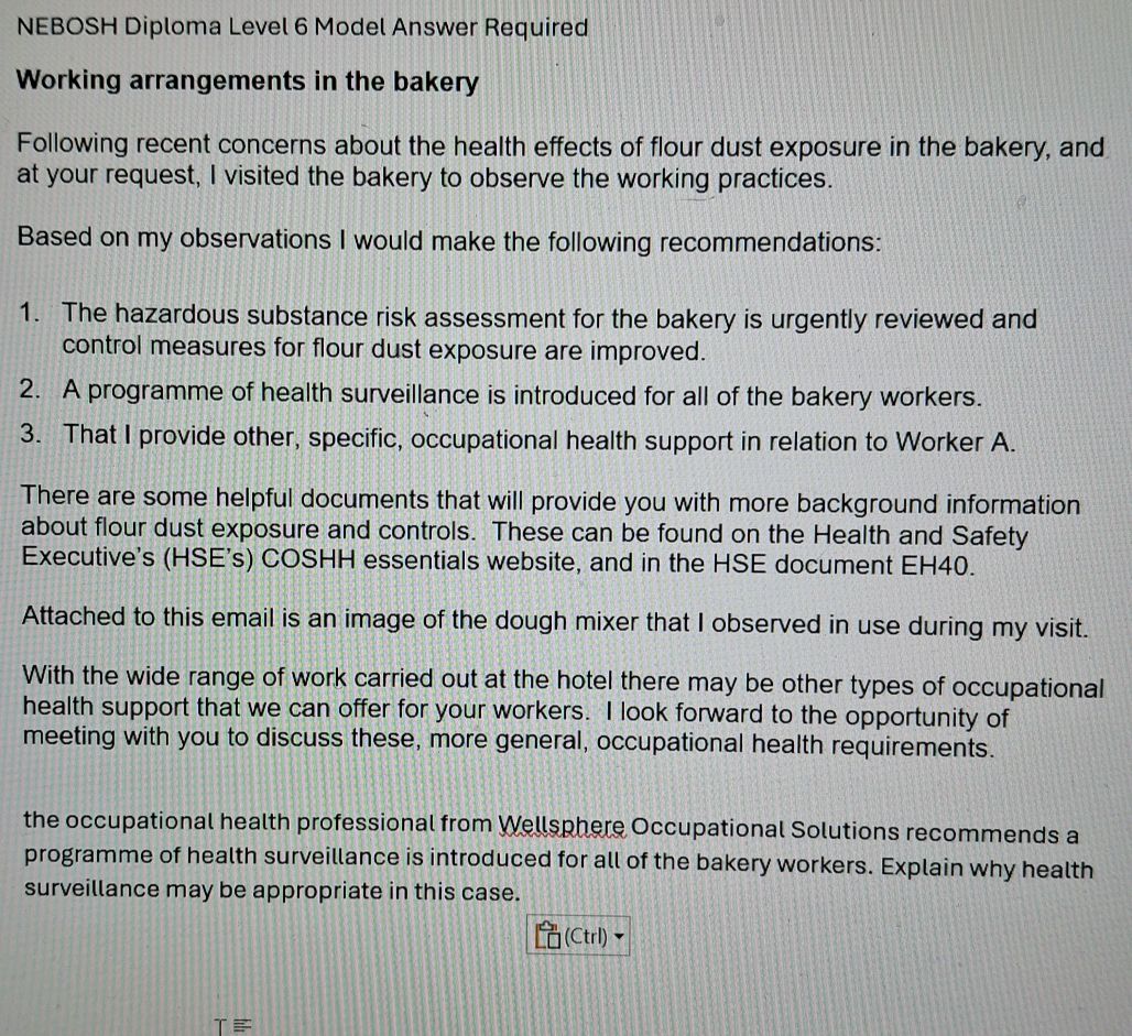 the occupational health professional from | StudyX