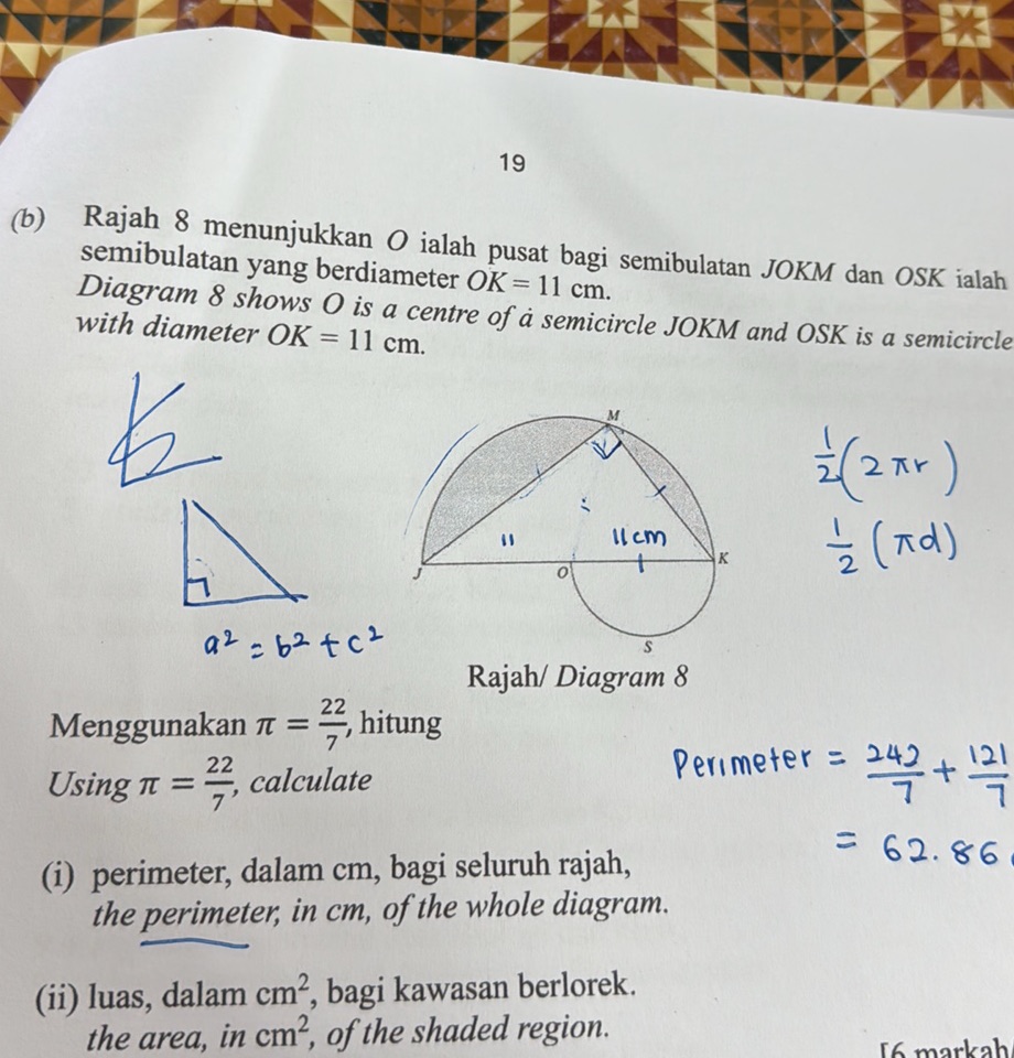 Rajah 8 menunjukkan O ialah pusat bagi | StudyX