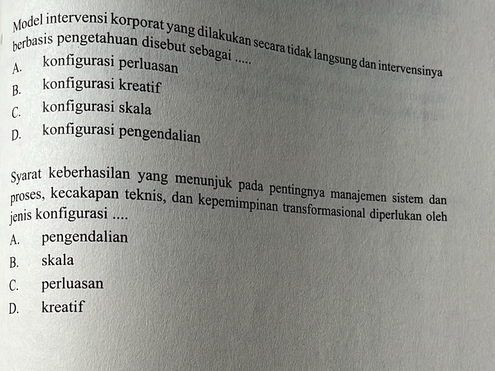 Model intervensi korporat yang dilakukan | StudyX