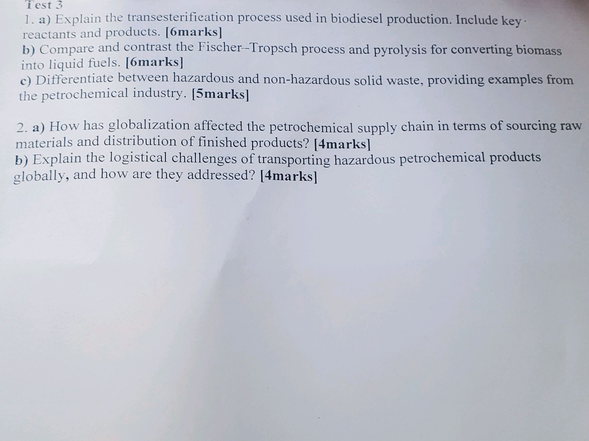 1. a) Explain the transesterification | StudyX
