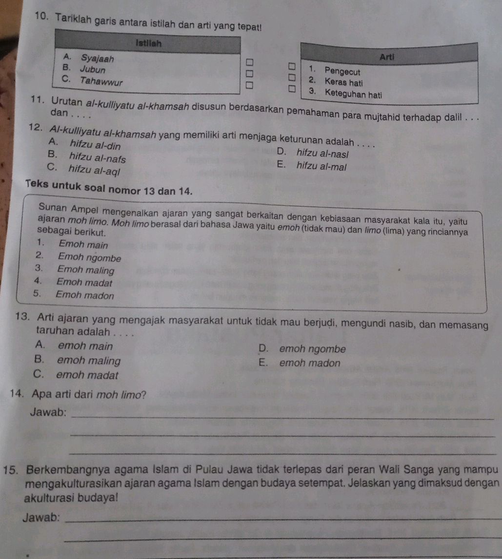 10. Tariklah garis antara istilah dan arti | StudyX