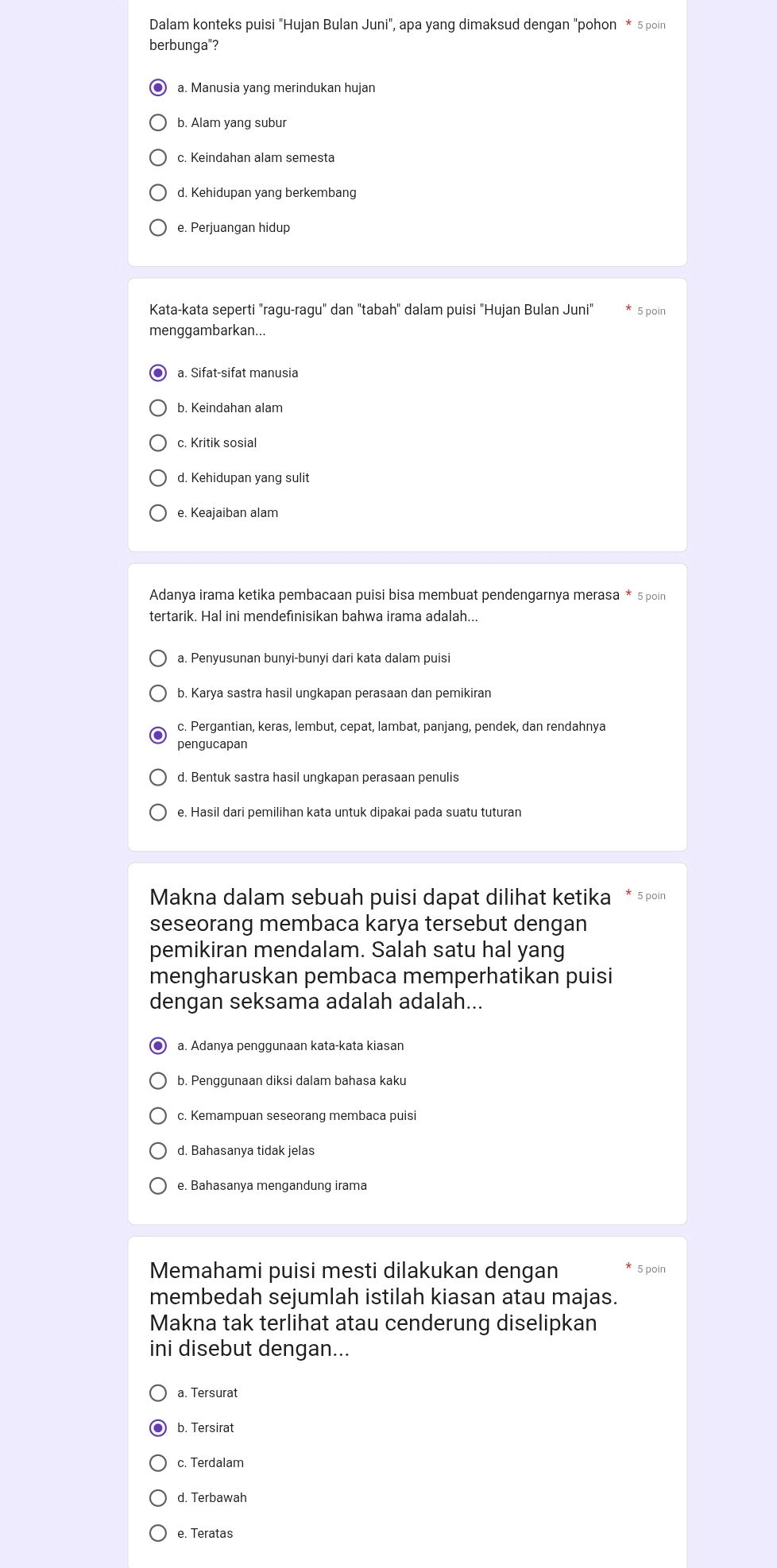 Dalam konteks puisi "Hujan Bulan Juni", apa | StudyX