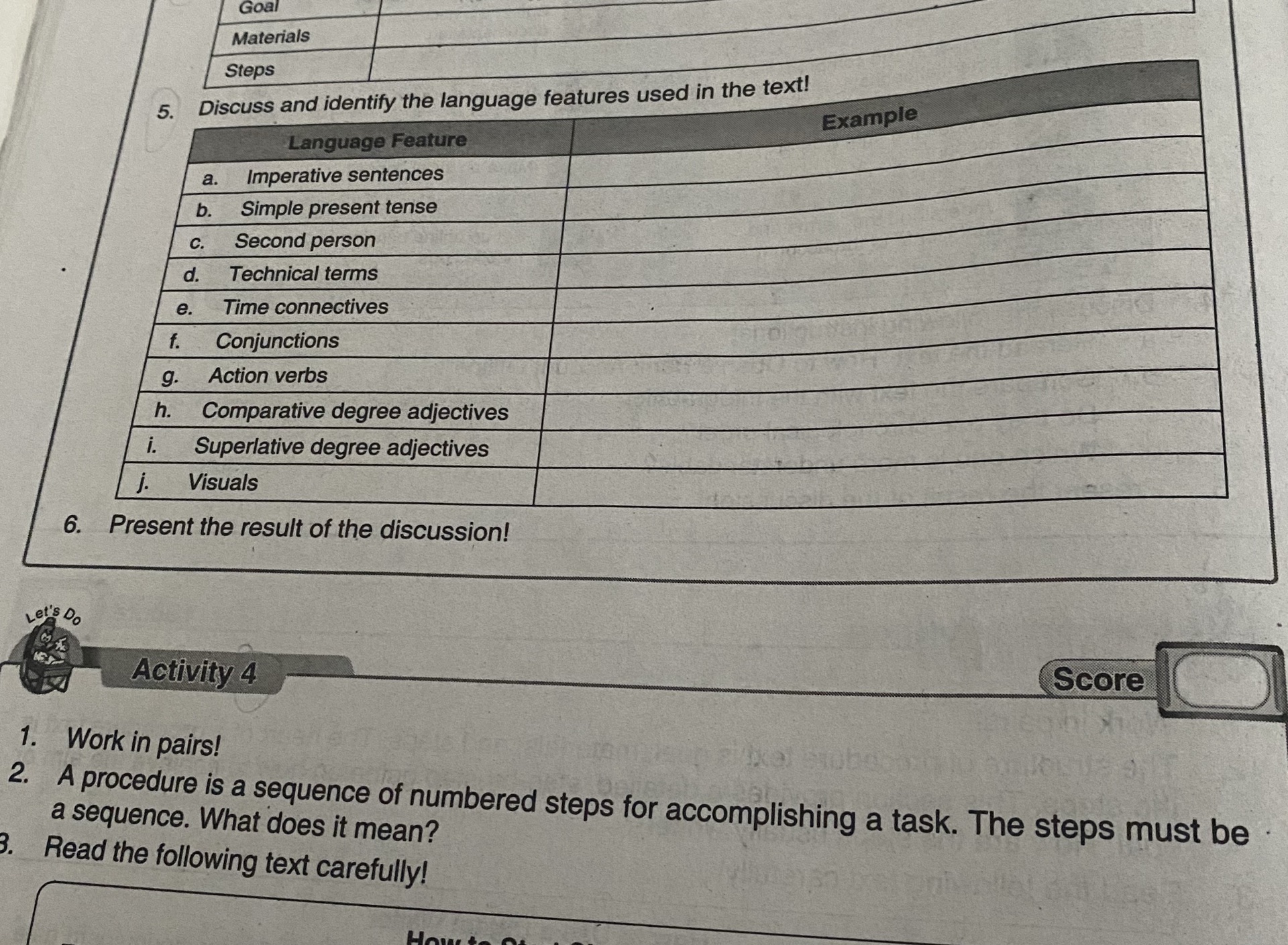 5. Discuss and identify the language | StudyX