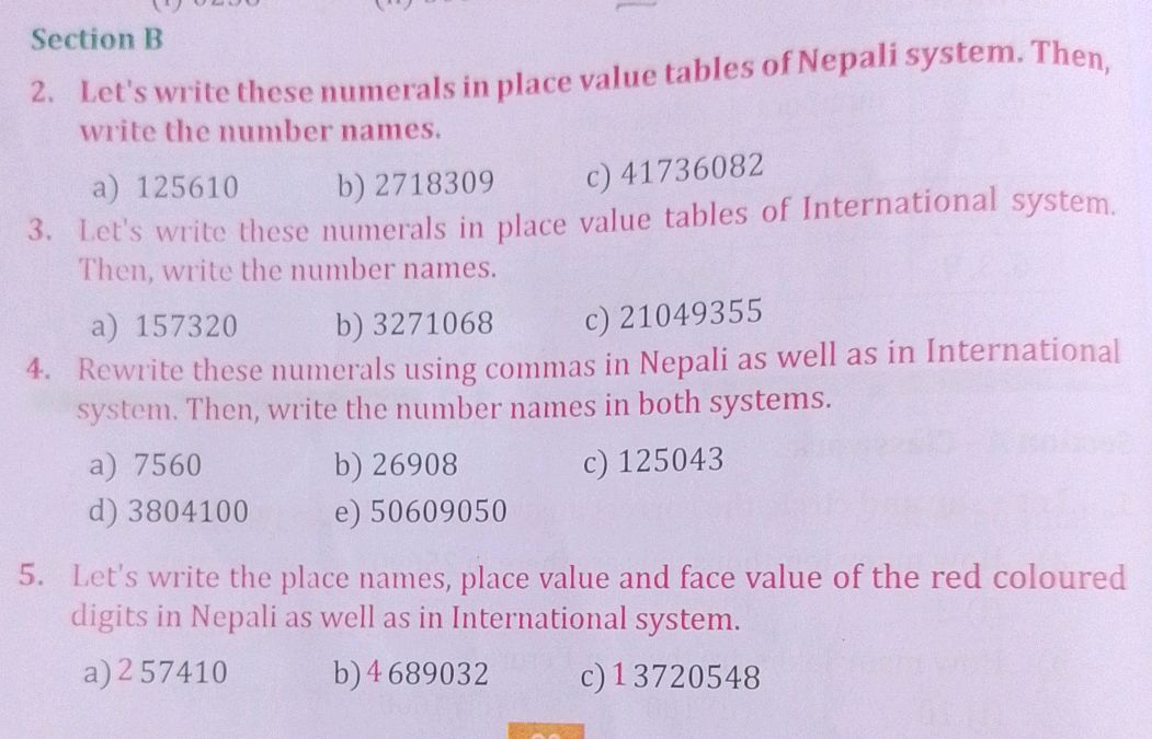 2. Let's write these numerals in place value | StudyX