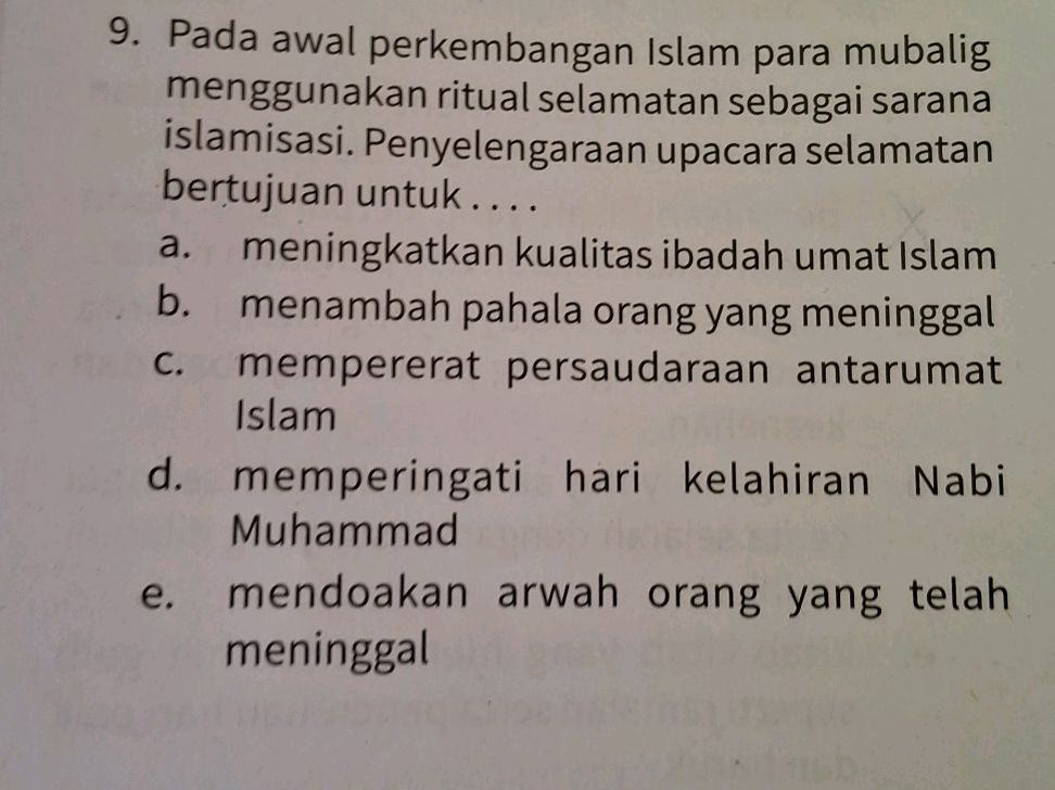 9. Pada awal perkembangan Islam para mubalig | StudyX