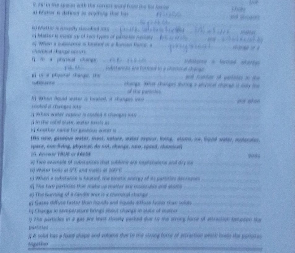 9. Fill in the spaces with the correct word | StudyX