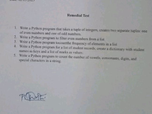 1. Write a Python program that takes a tuple | StudyX