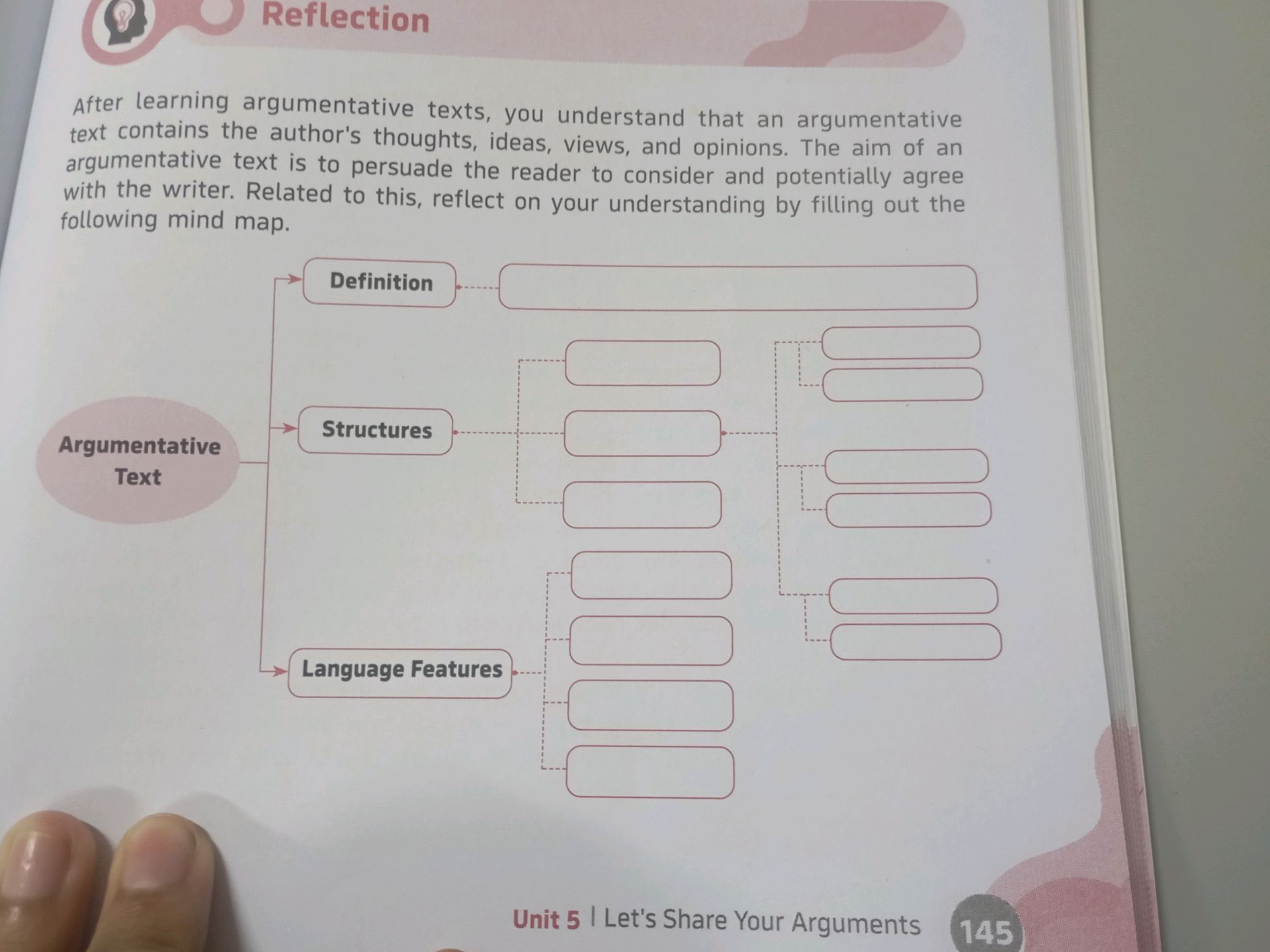 After learning argumentative texts, you | StudyX