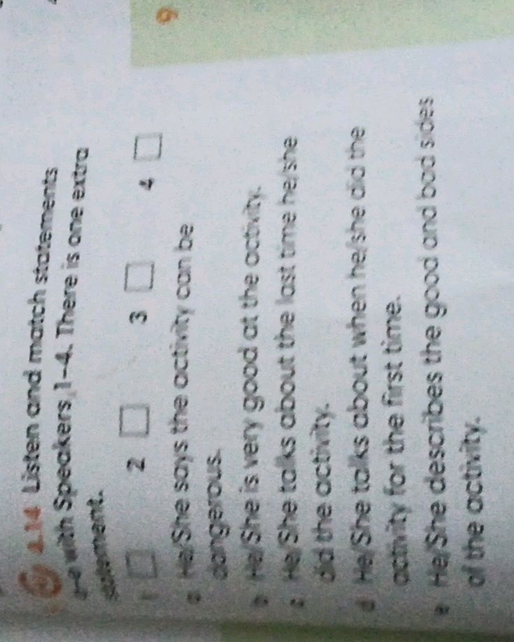 4.14 Listen and match statements with | StudyX