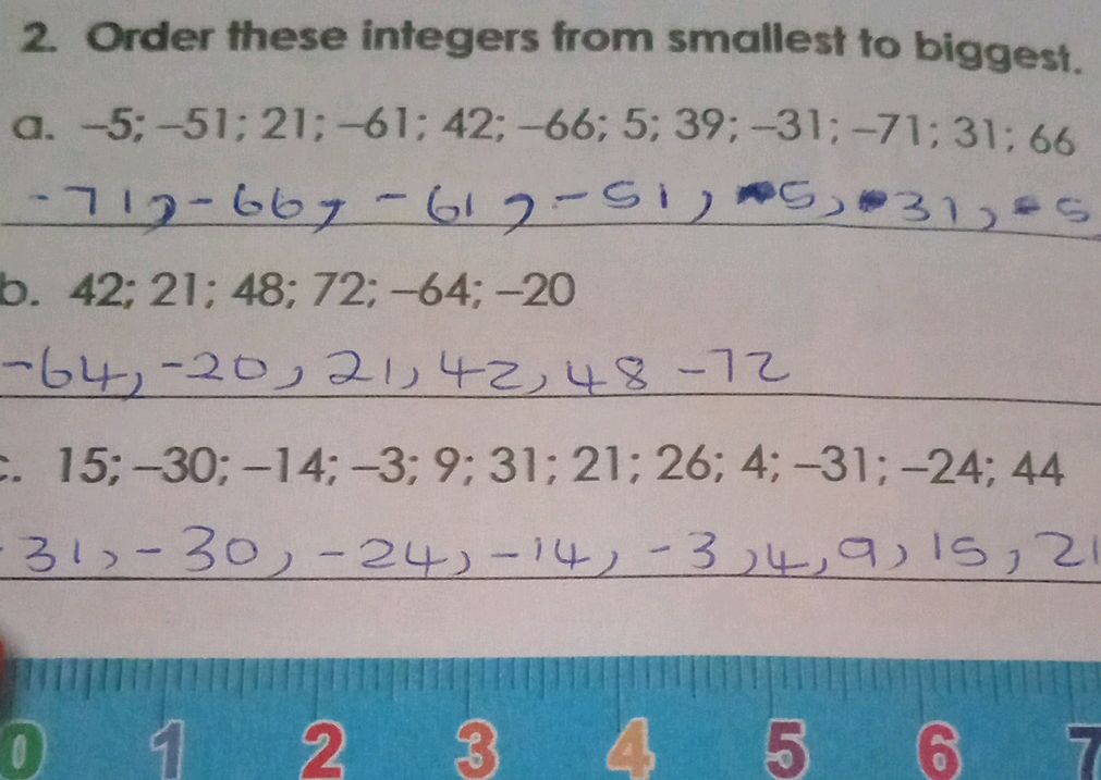 2. Order these integers from smallest to | StudyX