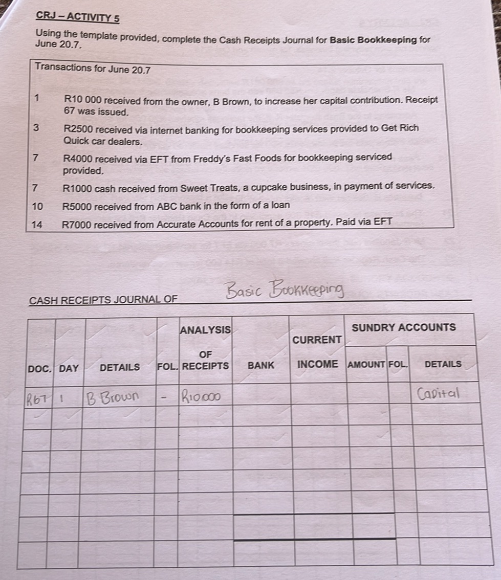 Using the template provided, complete the | StudyX